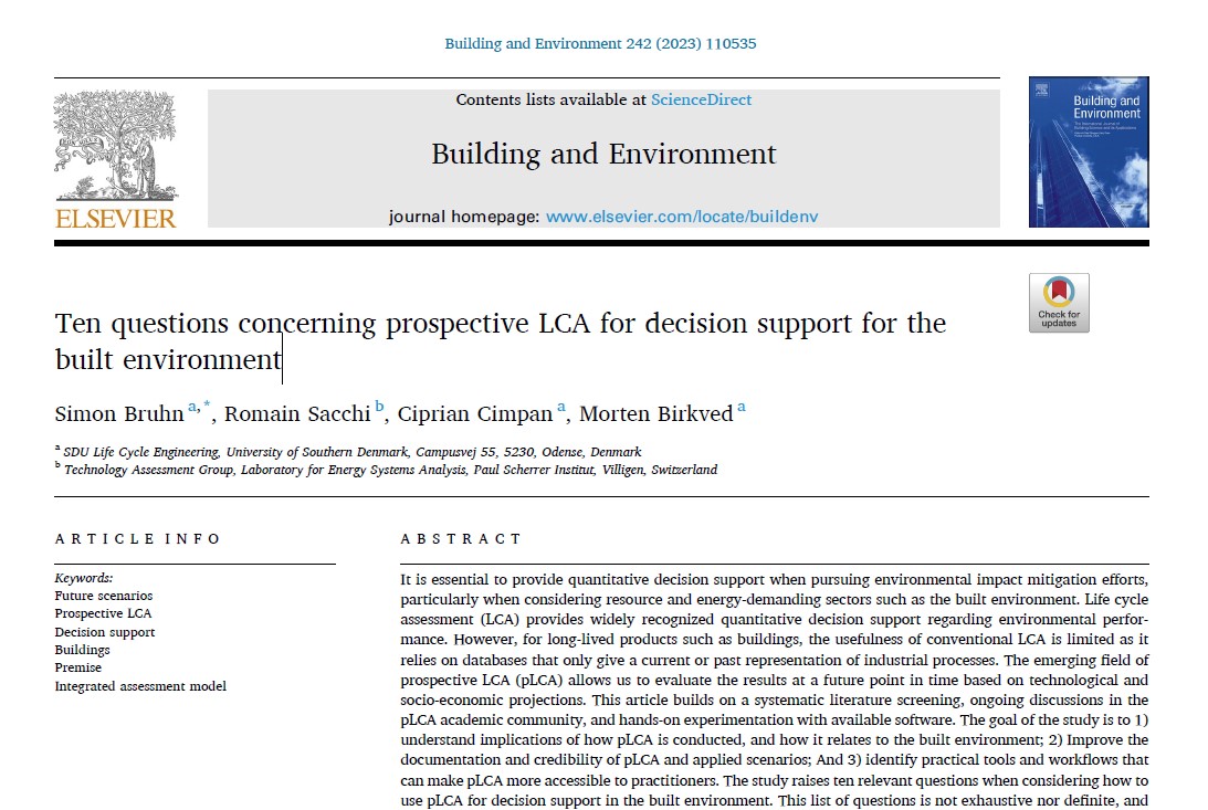 Scientific article: Ten questions concerning prospective LCA for ...